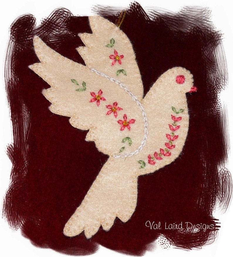 Christmas Dove Felt Ornament Pattern (digital Download) - Etsy