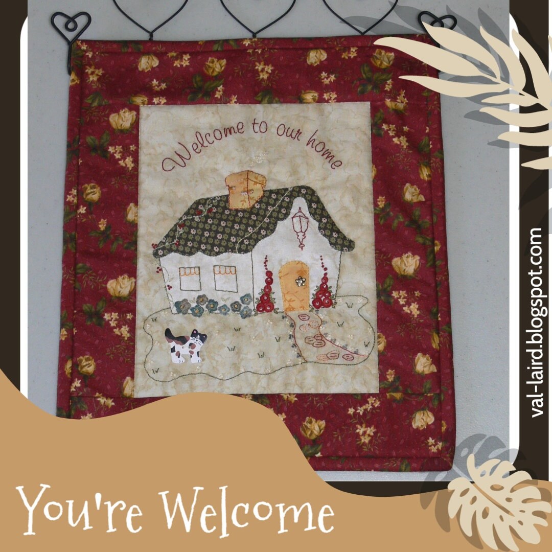 You're Welcome Appliqued Cottage Wall Hanging Pattern (digital Download ...