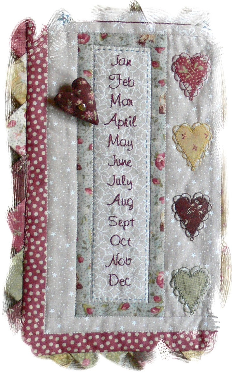 Garden Dreams Perpetual Calendar Appliqued Wall Quilt Pattern - 19 Mini ...