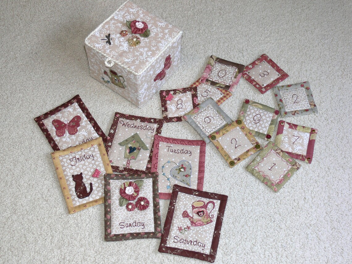 Garden Dreams Perpetual Calendar Appliqued Wall Quilt Pattern - 19 Mini ...