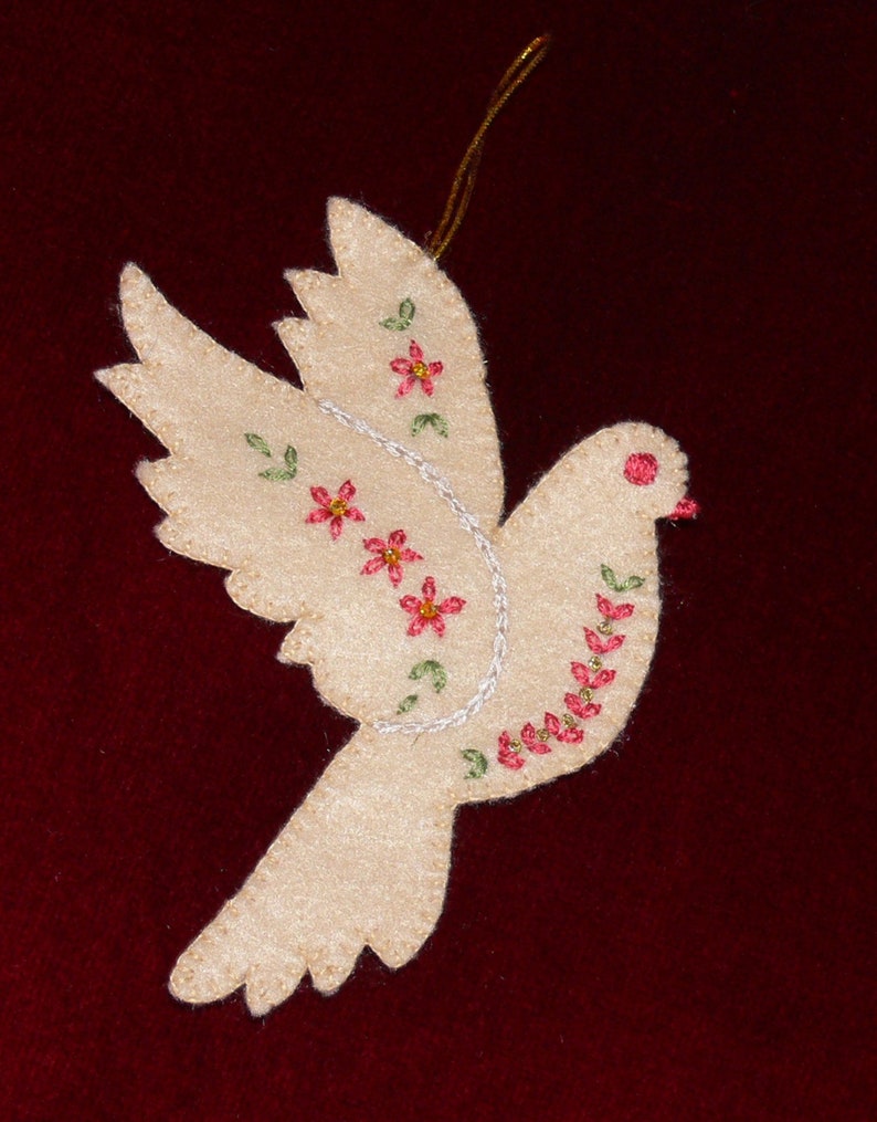 Christmas Dove Felt Ornament Pattern (digital Download) - Etsy
