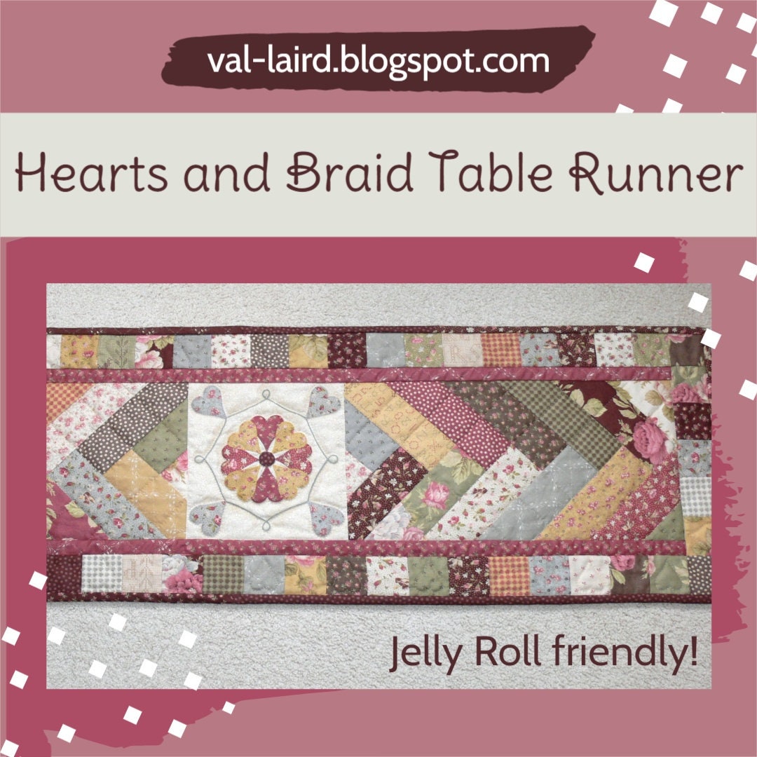 Hearts and Braid Table Runner Pattern (digital Download) - Etsy