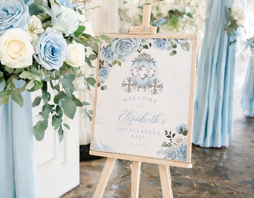 Cinderella Welcome Sign, Editable Template, Carriage, Printable 8x10 ...