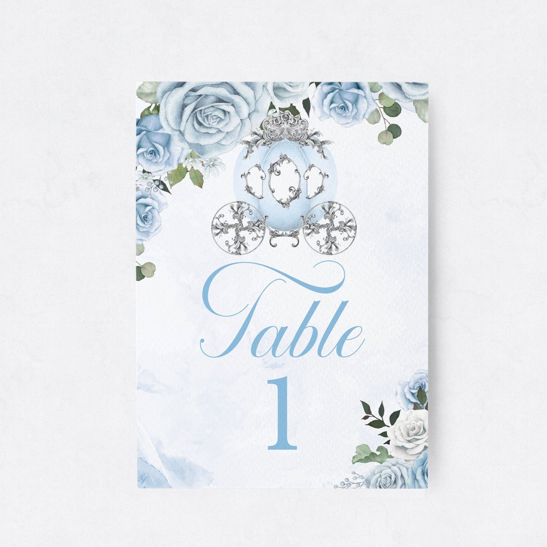 Cinderella Carriage Table Numbers Editable Template - Etsy