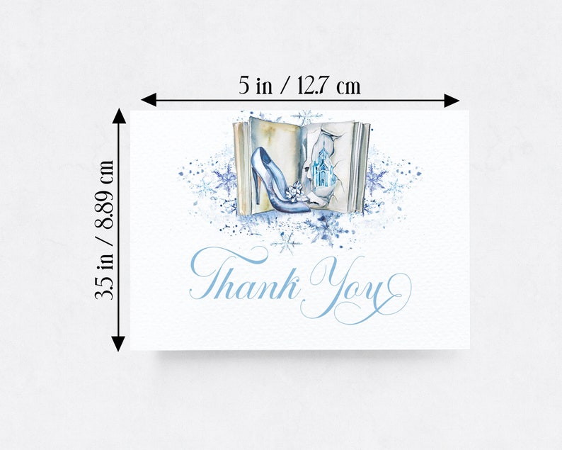 Cinderella Thank You Card Printable Editable Template - Etsy
