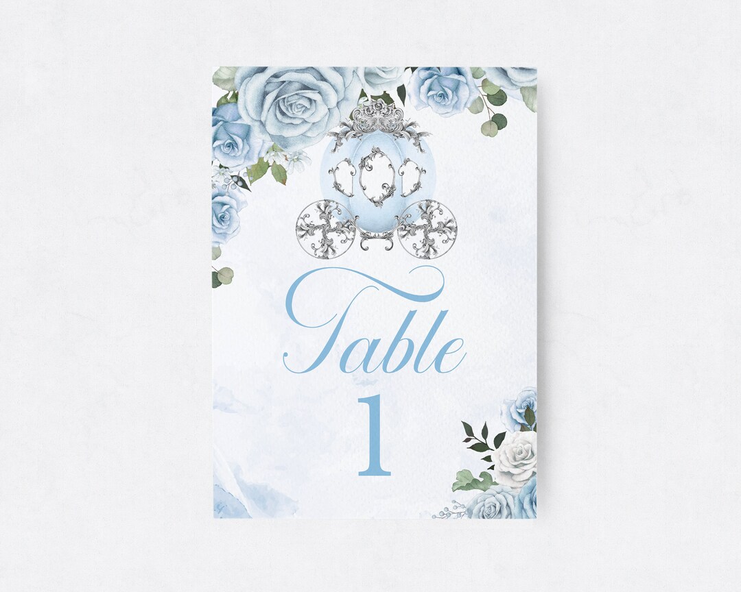 Cinderella Carriage Table Numbers Editable Template - Etsy