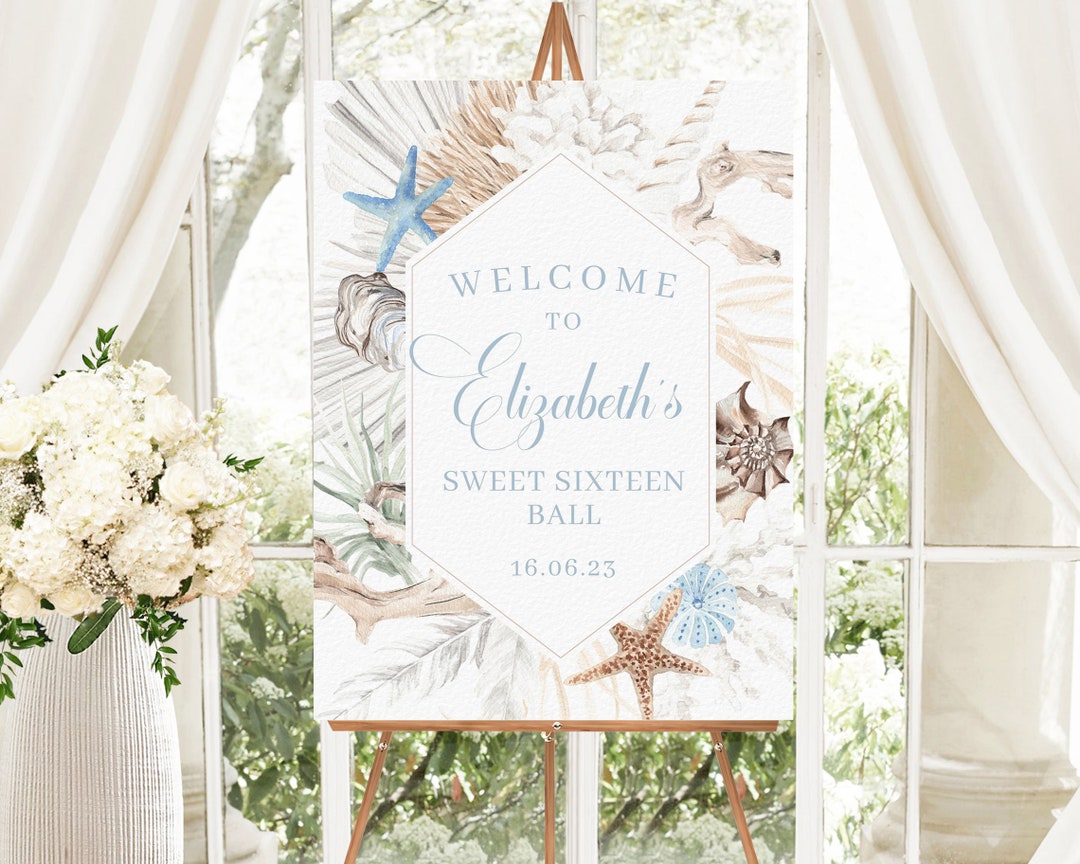 Beach Welcome Sign Template Under the Sea Printable 8x10 - Etsy