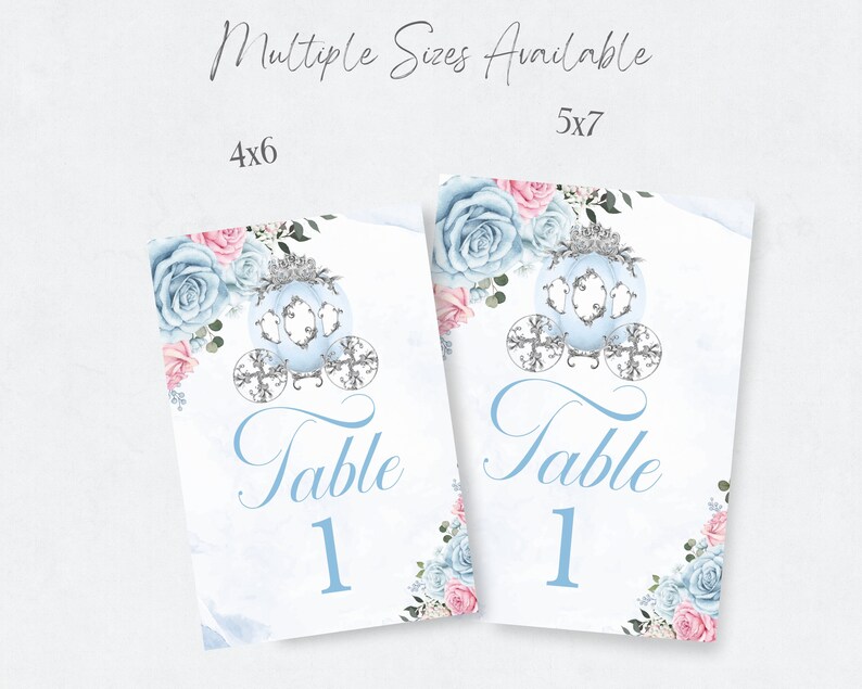 Cinderella Carriage Table Numbers Editable Template - Etsy