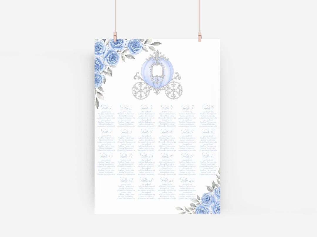 Carriage Seating Chart, Editable Template, Rose Wedding Sign ...