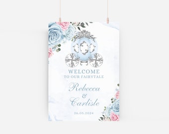 Cinderella Welcome Sign Editable Template Carriage - Etsy