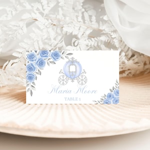 Carriage Place Card Editable Template, Personalized DIY Place Cards ...