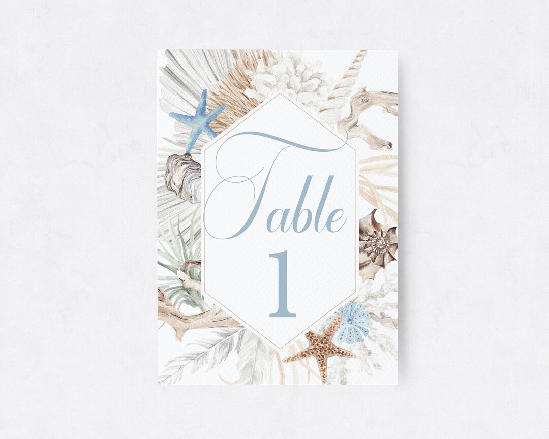 Beach Table Numbers Template Printable Table Decor Under the - Etsy