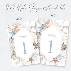 Beach Table Numbers Template, Printable Table Decor, Under the Sea ...