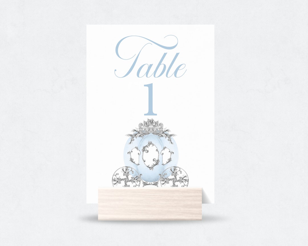 Cinderella Carriage Table Numbers, Editable Template, Printable Table ...