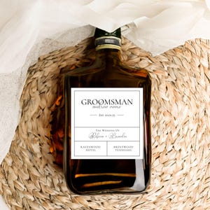Groomsmen Whiskey Bottle Label Template, DIY, Will You Be My Groomsman ...