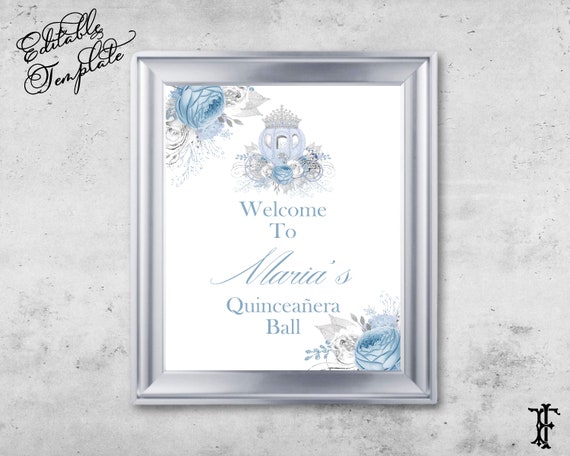 Cinderella Welcome Sign Editable Template Carriage | Etsy