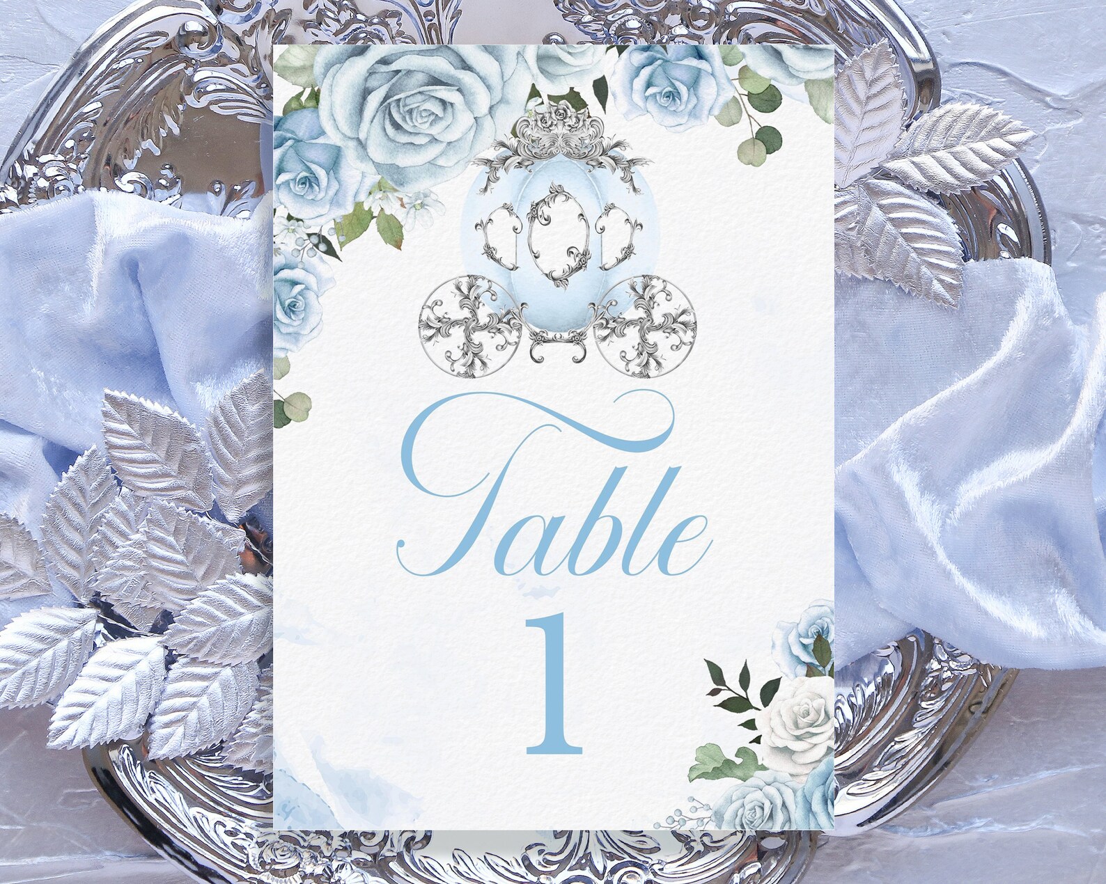 Cinderella Carriage Table Numbers Editable Template - Etsy