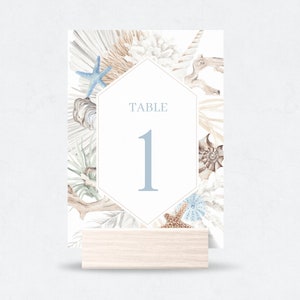 Beach Table Numbers Template, Printable Table Decor, Under the Sea ...