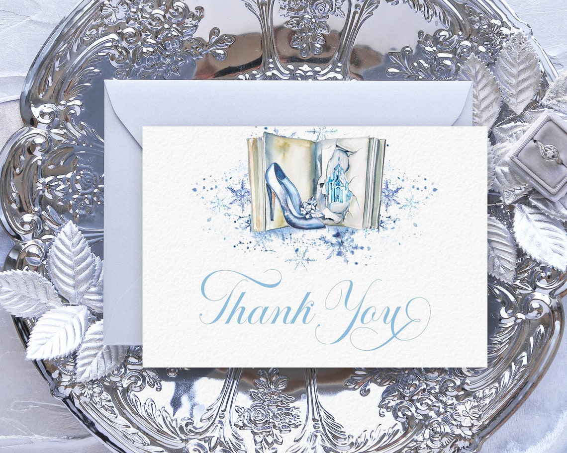 Cinderella Thank You Card Printable Fairytale Digital Card - Etsy