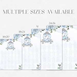 Cinderella Seating Chart, Editable Template, Rose Wedding Sign ...