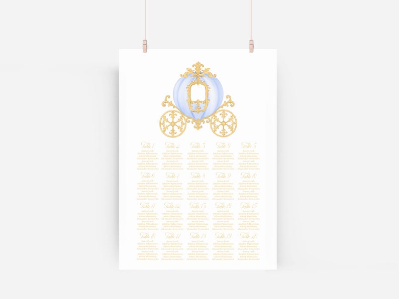 Carriage Seating Chart Canva Template, Wedding Sign, Watercolor, 16x20 ...