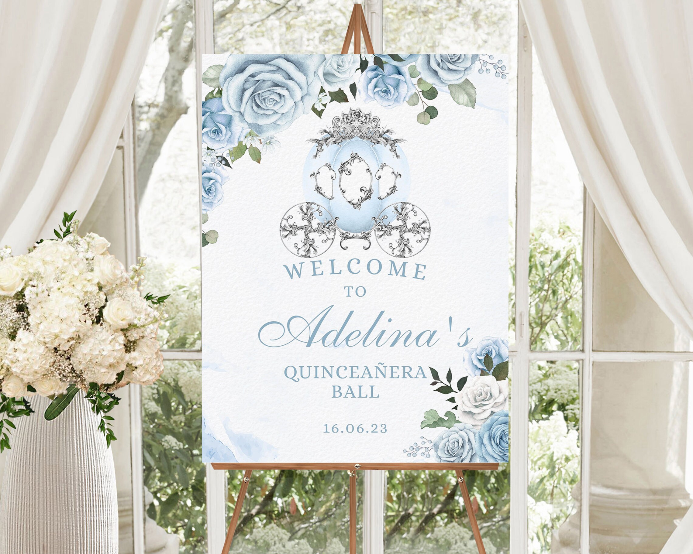 Cinderella Welcome Sign Editable Template Carriage - Etsy