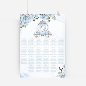Cinderella Seating Chart, Editable Template, Rose Wedding Sign ...