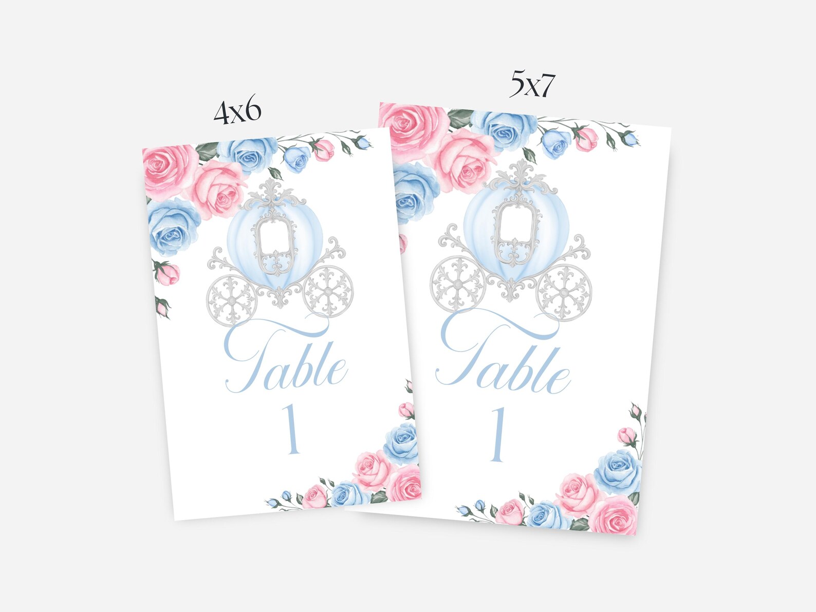Cinderella Carriage Table Numbers, Editable Template, Printable Table ...