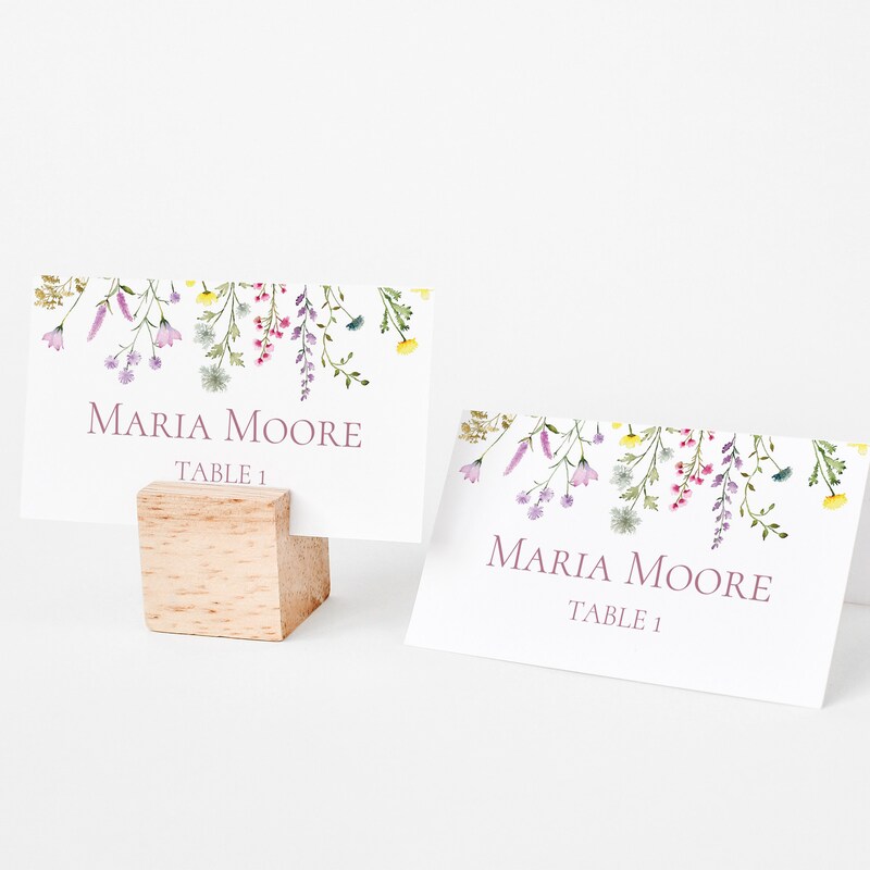 Watercolor Name Card - Etsy