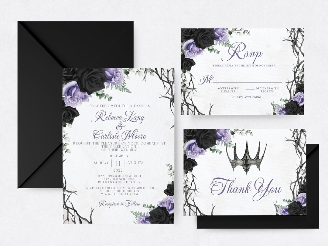Evil Queen Wedding Invitation Suite Template, Editable Template, RSVP ...