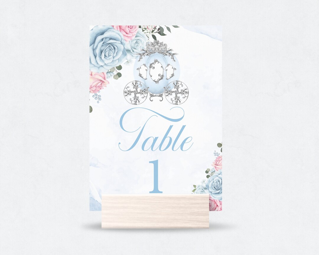 Cinderella Carriage Table Numbers, Editable Template, Printable Table ...