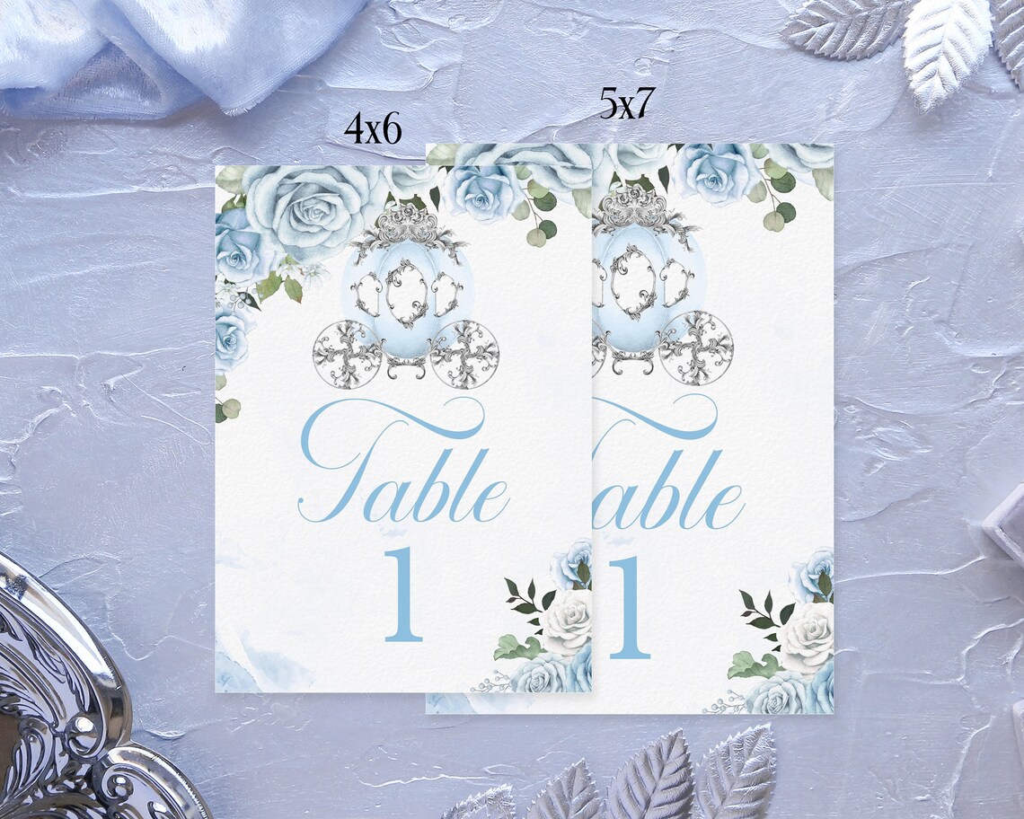 Cinderella Carriage Table Numbers Editable Template - Etsy