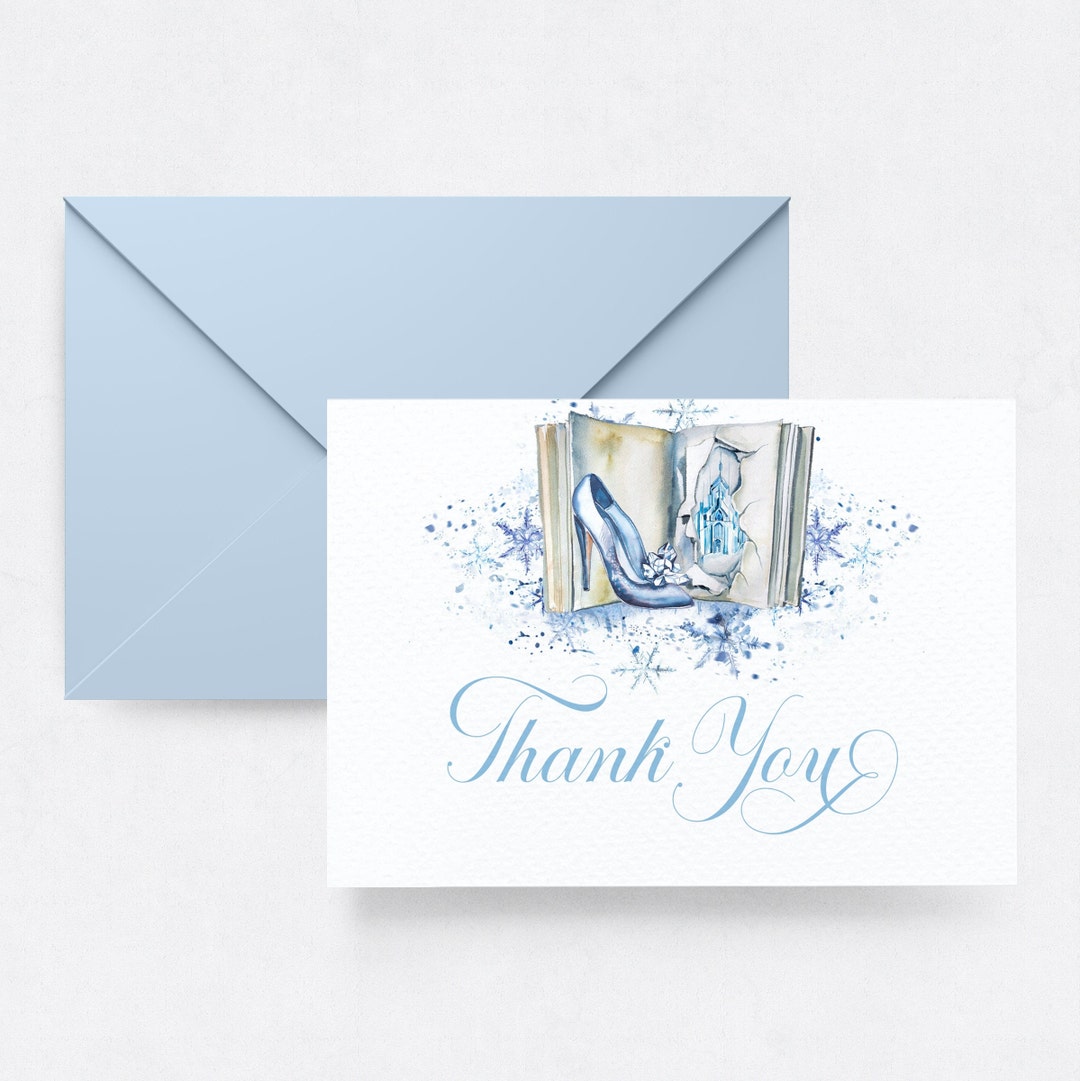 Cinderella Thank You Card Printable, Editable Template, Fairytale ...