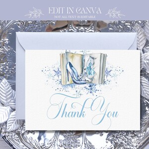 Cinderella Thank You Card Printable Editable Template | Etsy