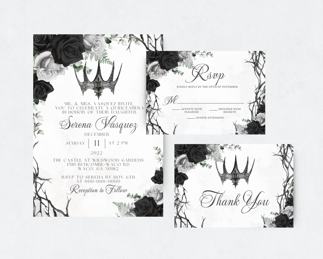 Evil Queen Quinceanera Invitation Suite Template RSVP Card - Etsy
