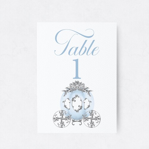 Cinderella Carriage Table Numbers Editable Template - Etsy