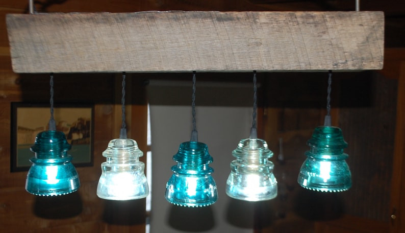 Rustic Glass Insulator Light Fixture - Etsy