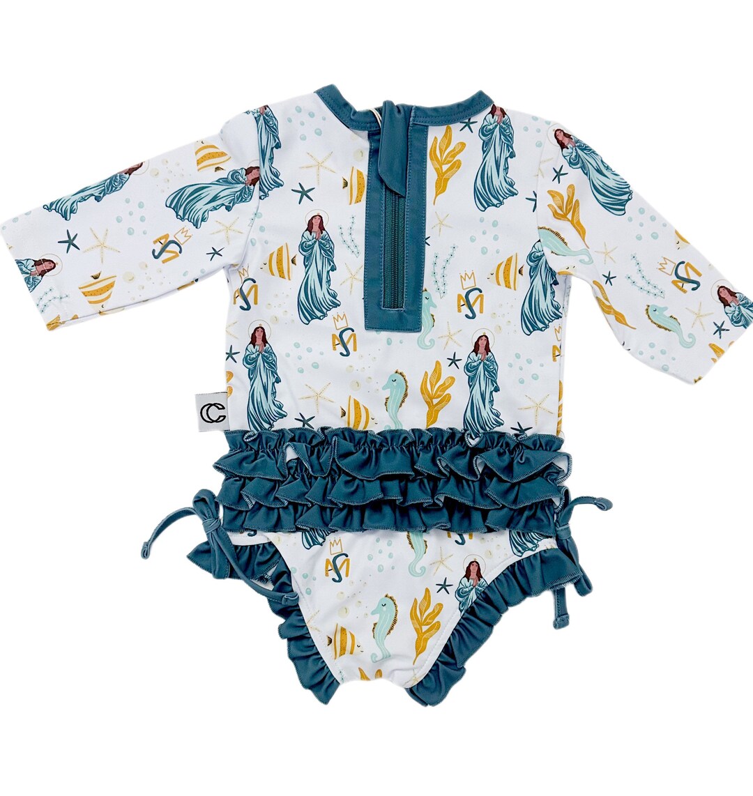 Our Lady Star of the Sea Swimsuit: Catholic Baby Apparel, UPF 50+ - Etsy