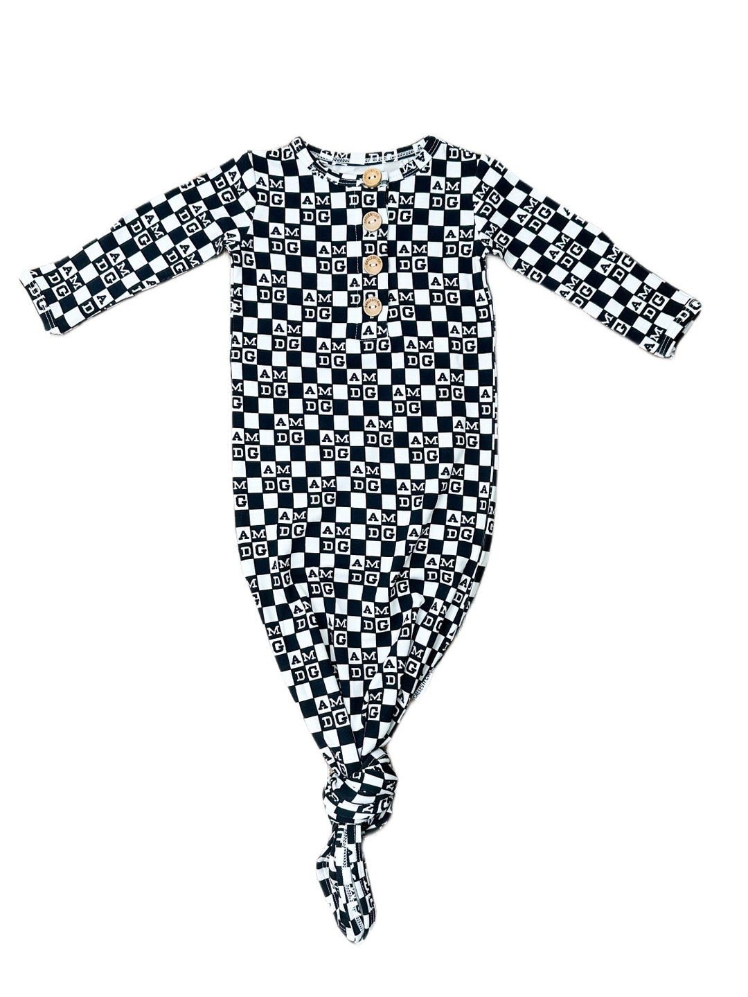 AMDG Inspired Catholic Baby Gown, Knot Sleeper, Baptism Outfit ...