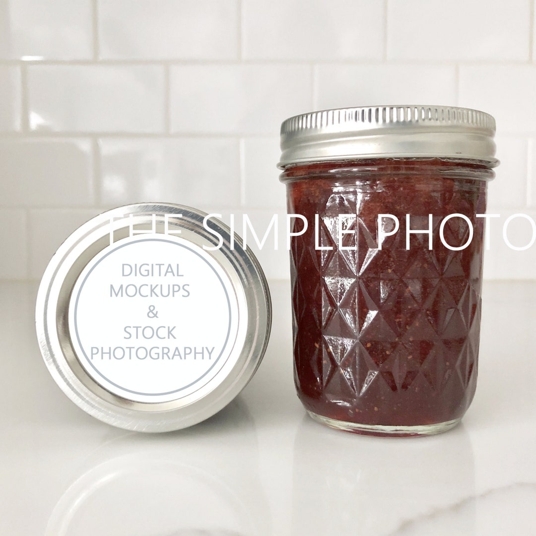 Round Jelly Sticker Mockup Label Mockup Mason Jar Label Mockup Jam Lid ...