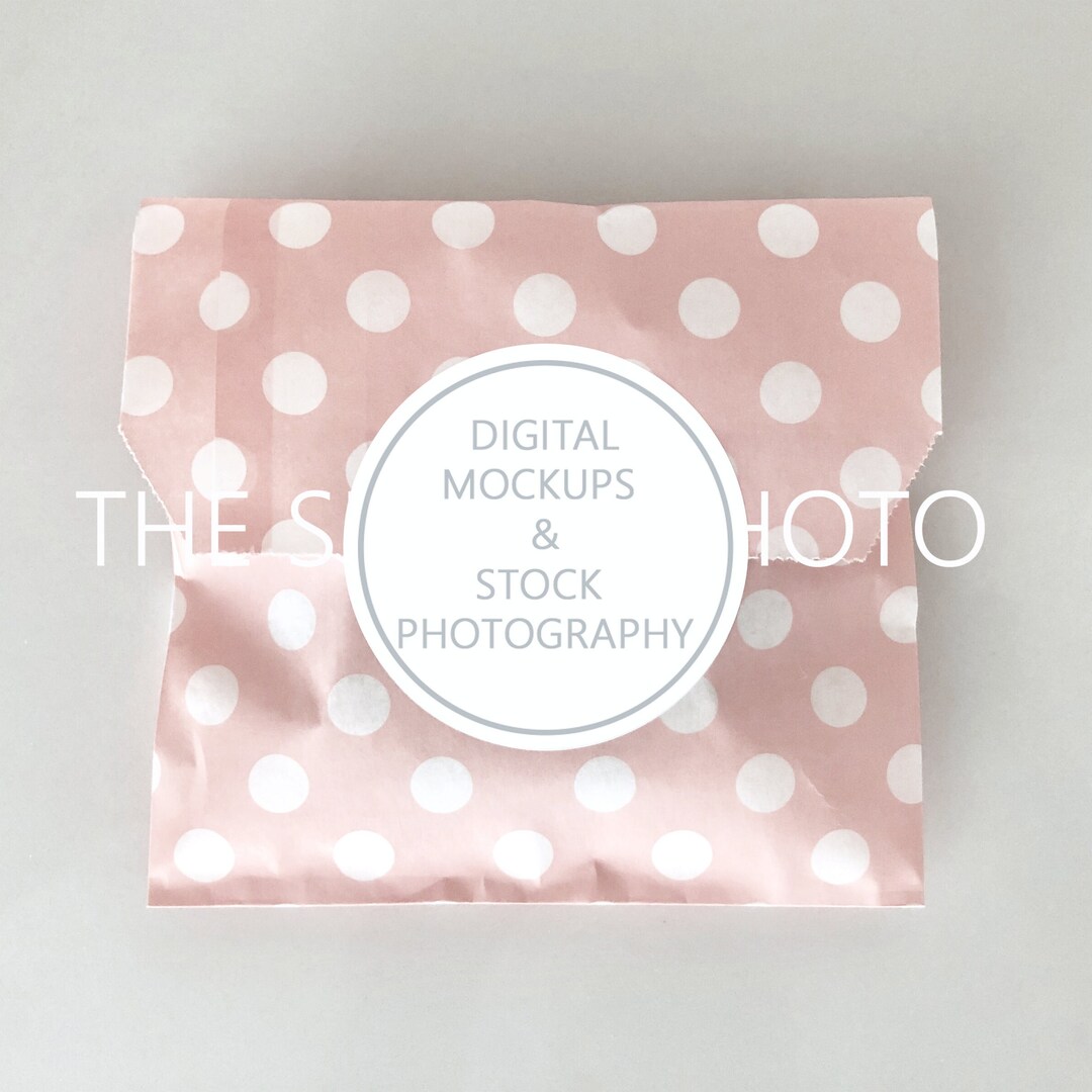 Cookie Treat Bag Sticker Mockup Gift Bag Mockup Food Mockup Weddin ...