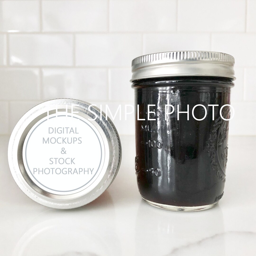 Round Jam Sticker Mockup Label Mockup Mason Jar Label Mockup Jelly Lid ...