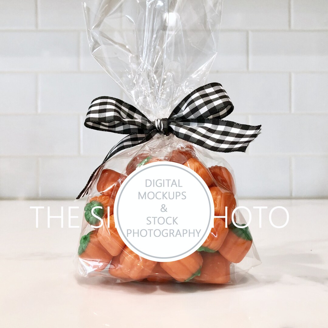 Halloween Treat Bag Sticker Label Sticker Mockup Halloween Candy Label ...