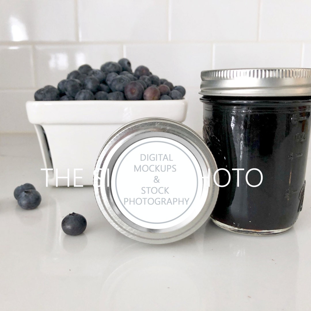 Round Jam Sticker Mockup Label Mockup Mason Jar Label Mockup Preserves ...
