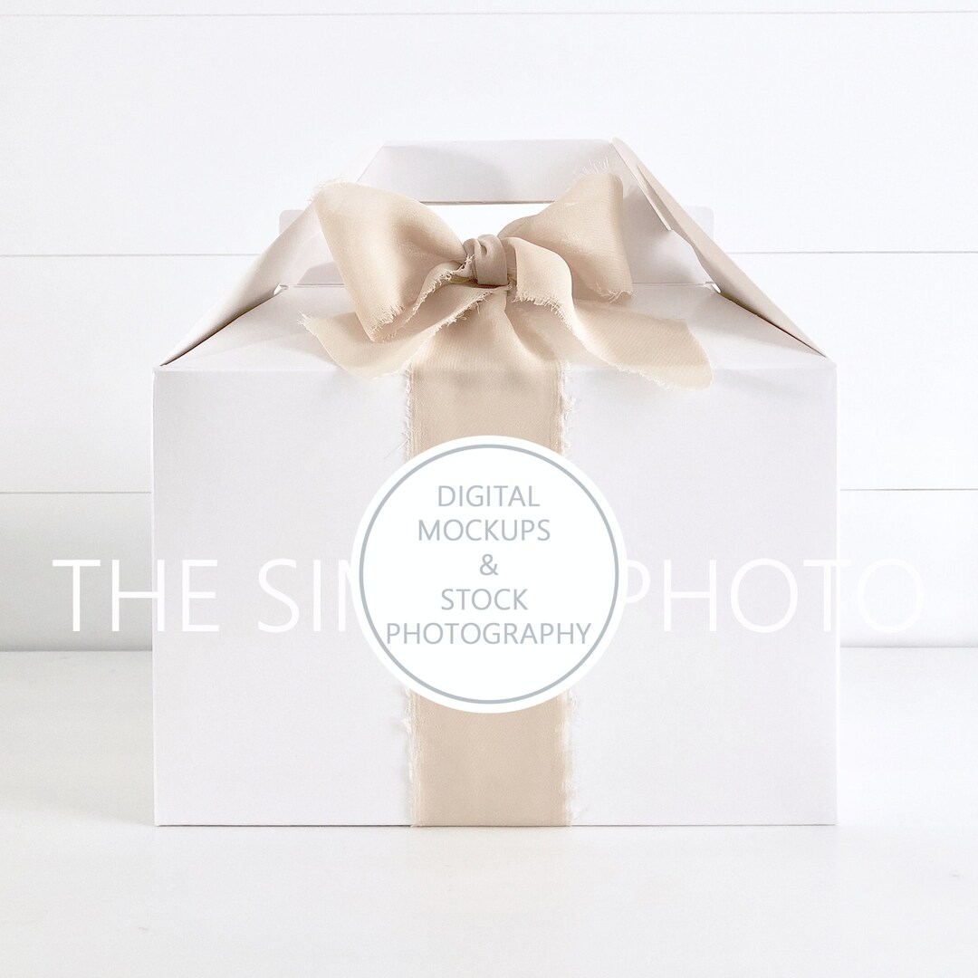 Gable Box Label Sticker Mockup Logo Mockup Shower Treat Box Mockup ...