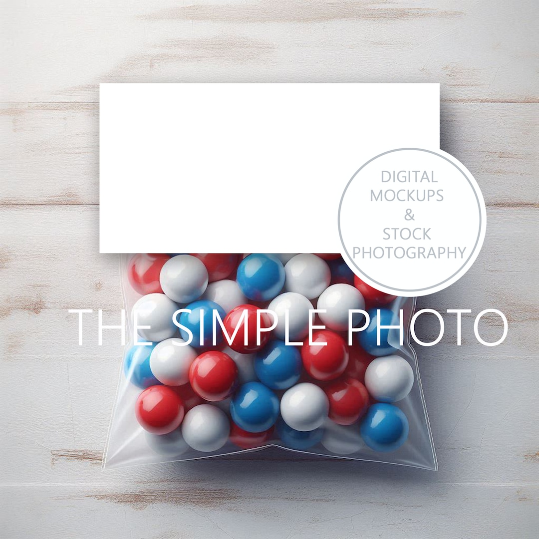 Patriotic 4th of July Folded Label Mockup Label Mockup Blank Bag of Red ...