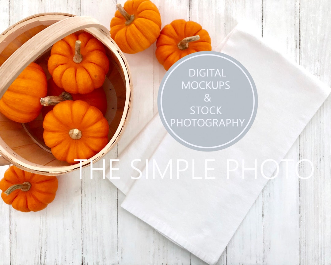 Fall Towel Mockup, Pumpkin Towel Photo, Fall Mockup, Autumn Mock Up ...