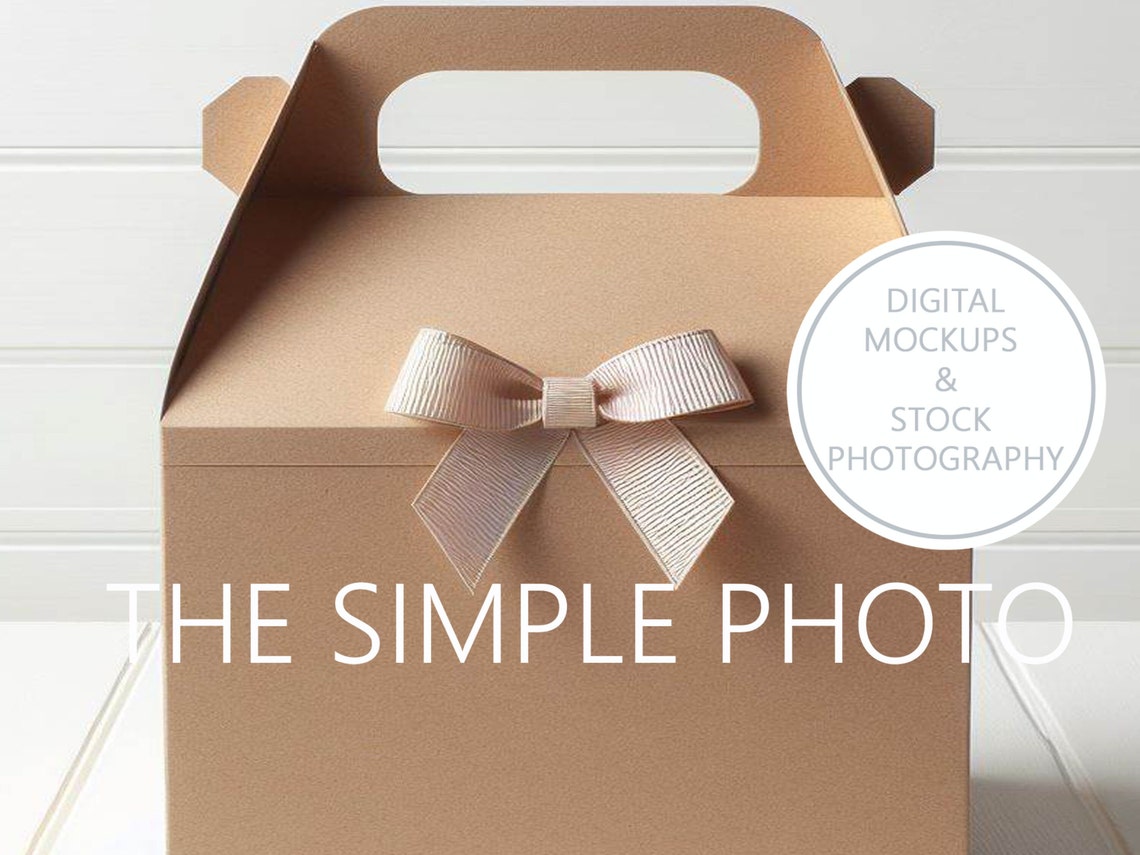 Brown Gable Box Label Sticker Mockup Logo Mockup Shower Treat Box ...