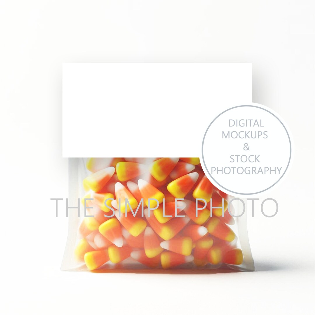 Halloween Treat Bag Topper Mockup Birthday Favor Mockup Treat Bag Label ...
