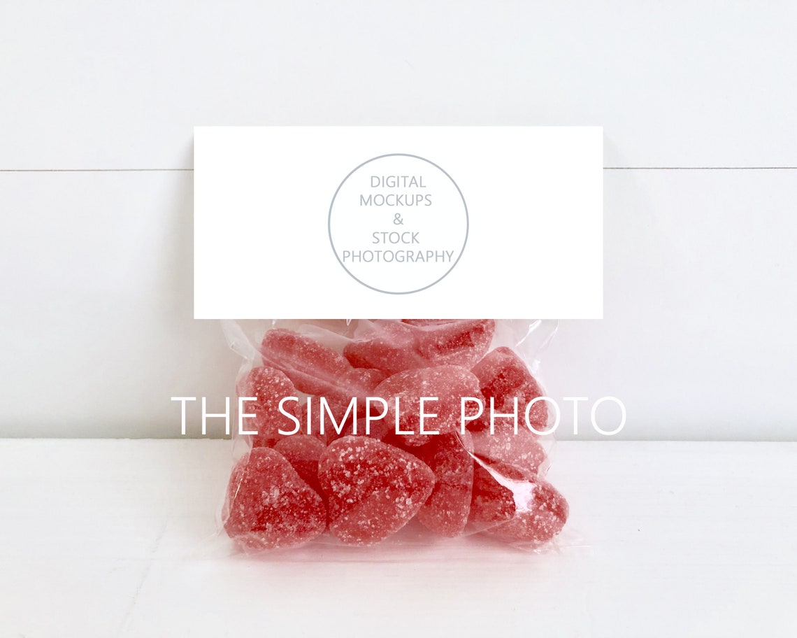 Candy Bag Topper Mockup Folded Treat Bag Label Mockup Wedding Gift Bag ...